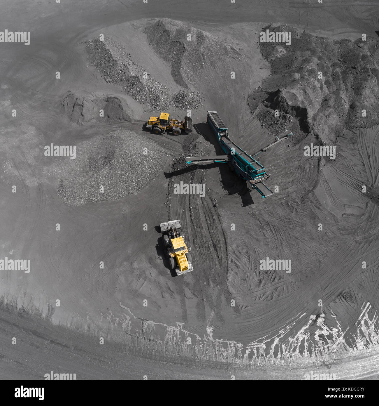 Open pit mine, breed sorting, mining coal, extractive industry Stock ...