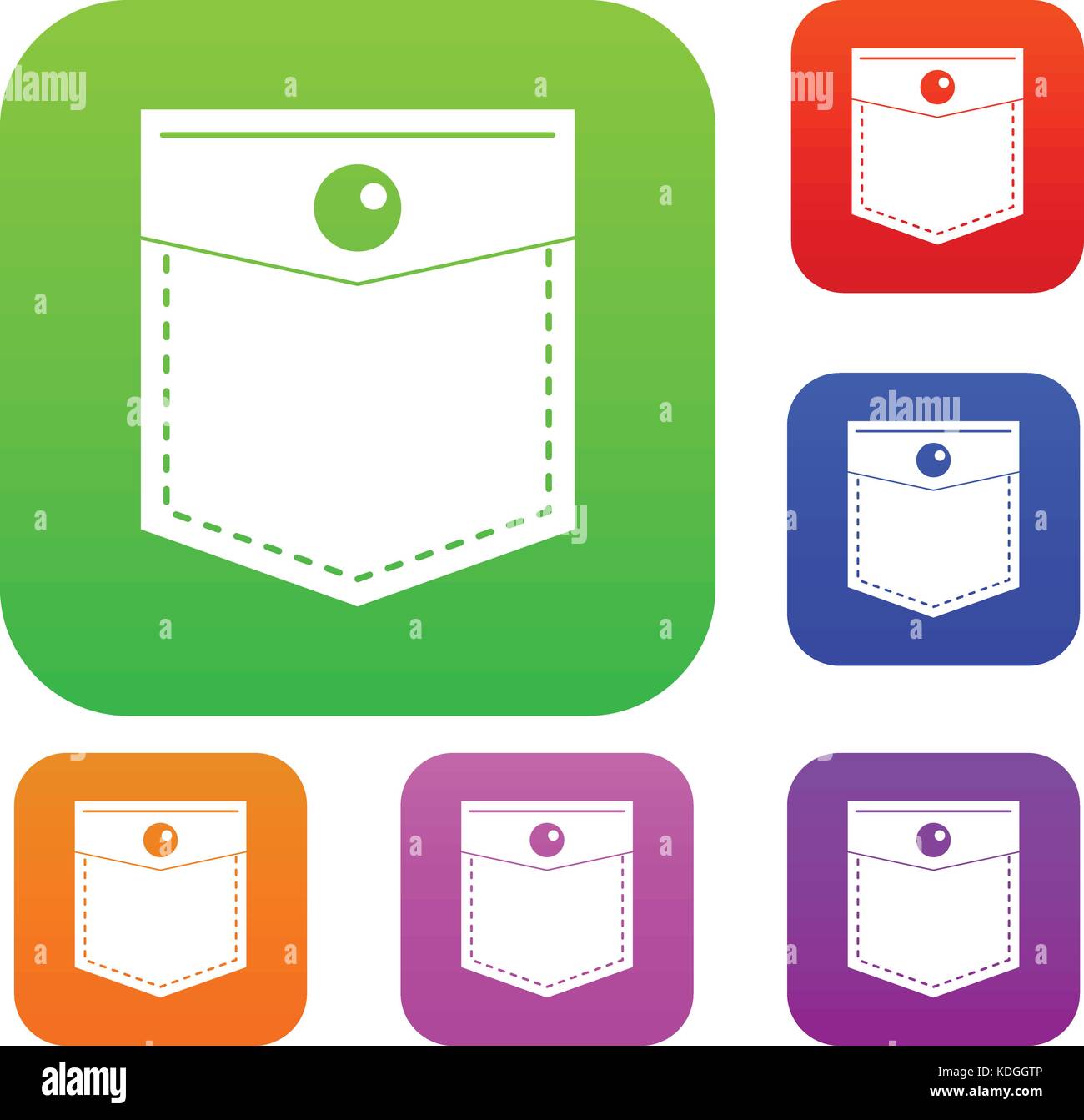 Black pocket symbol set color collection Stock Vector Image & Art - Alamy