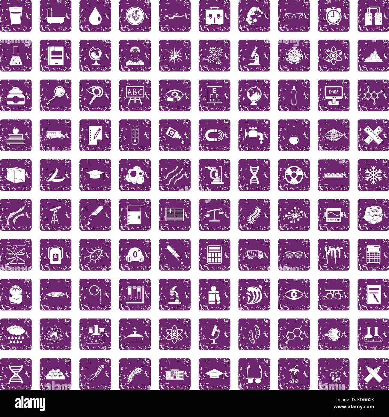 100 microscope icons set grunge purple Stock Vector Image & Art - Alamy