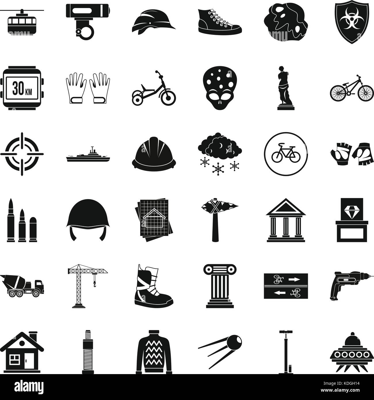 Stone icons set, simple style Stock Vector Image & Art - Alamy