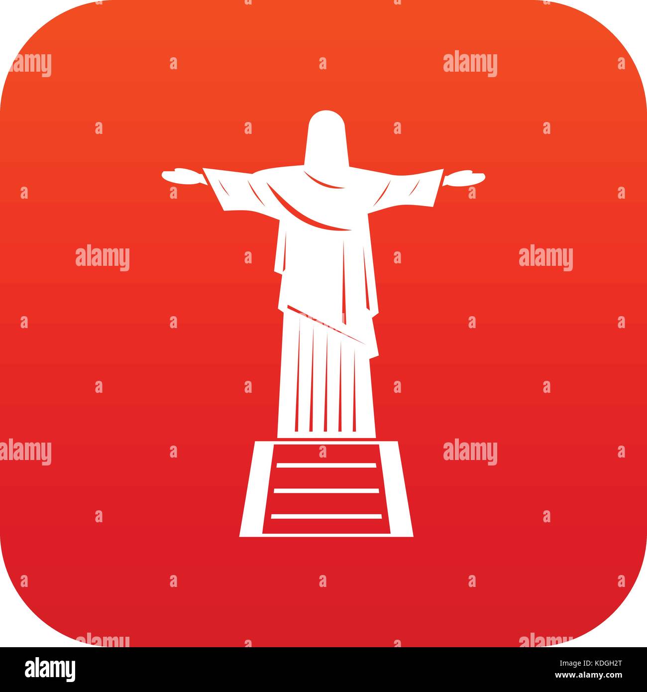 The Christ the Redeemer statue icon digital red Stock Vector Image ...