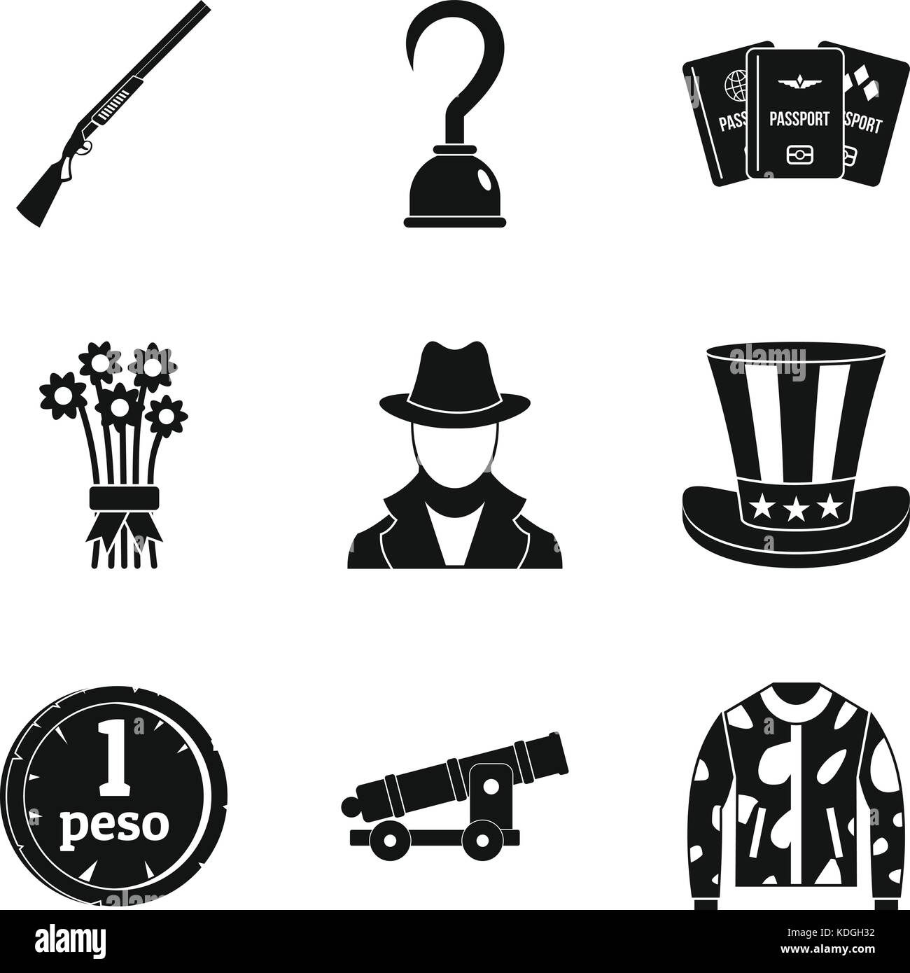 Aiming shooting icons set, simple style Stock Vector Image & Art - Alamy