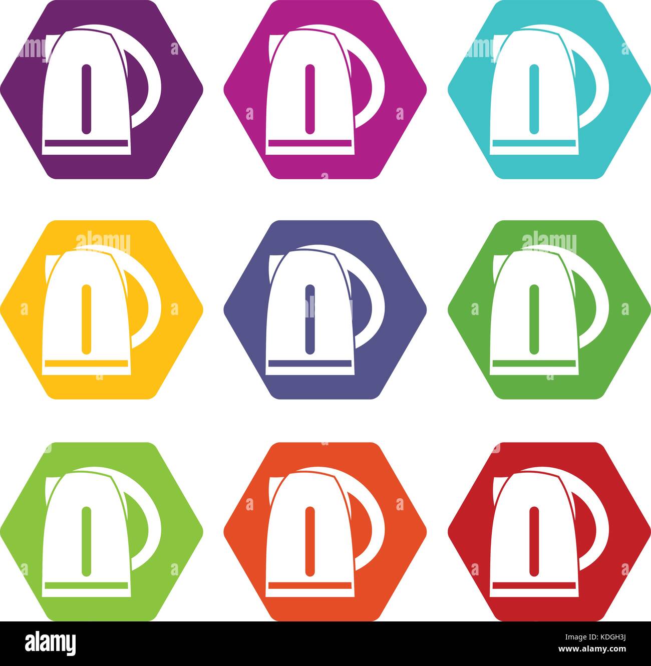 Electric kettle icon set color hexahedron Stock Vector Image & Art - Alamy