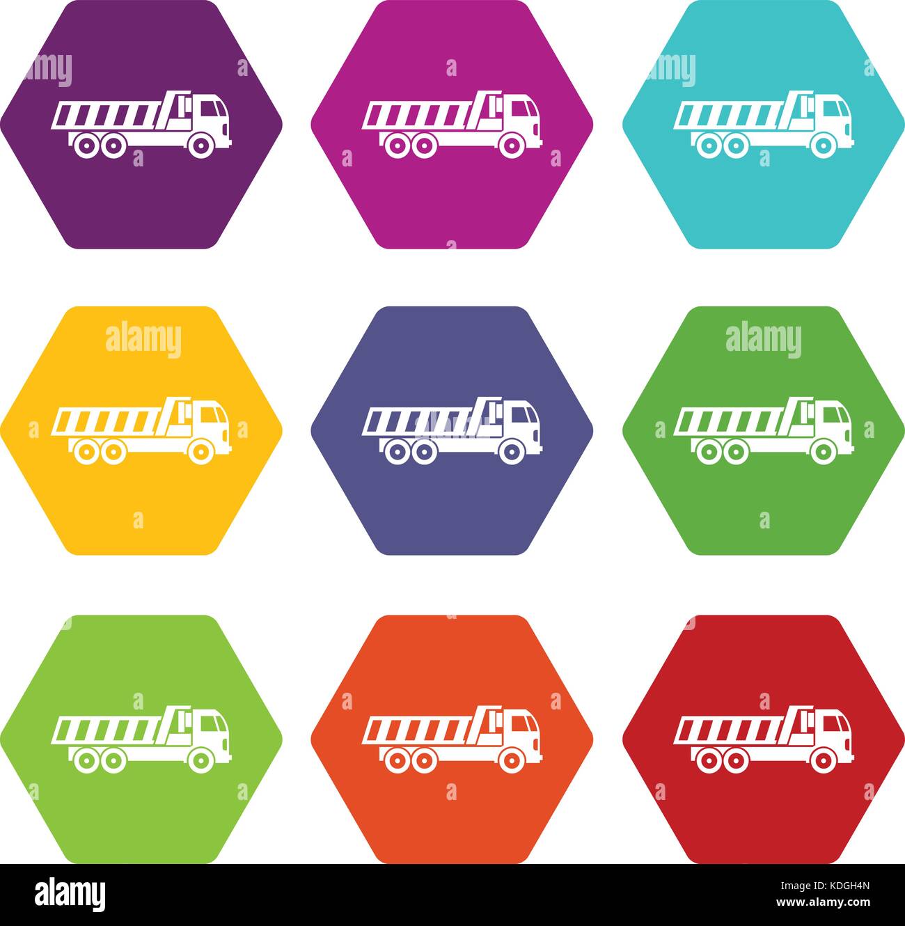 Machinery icon set color hexahedron Stock Vector Image & Art - Alamy