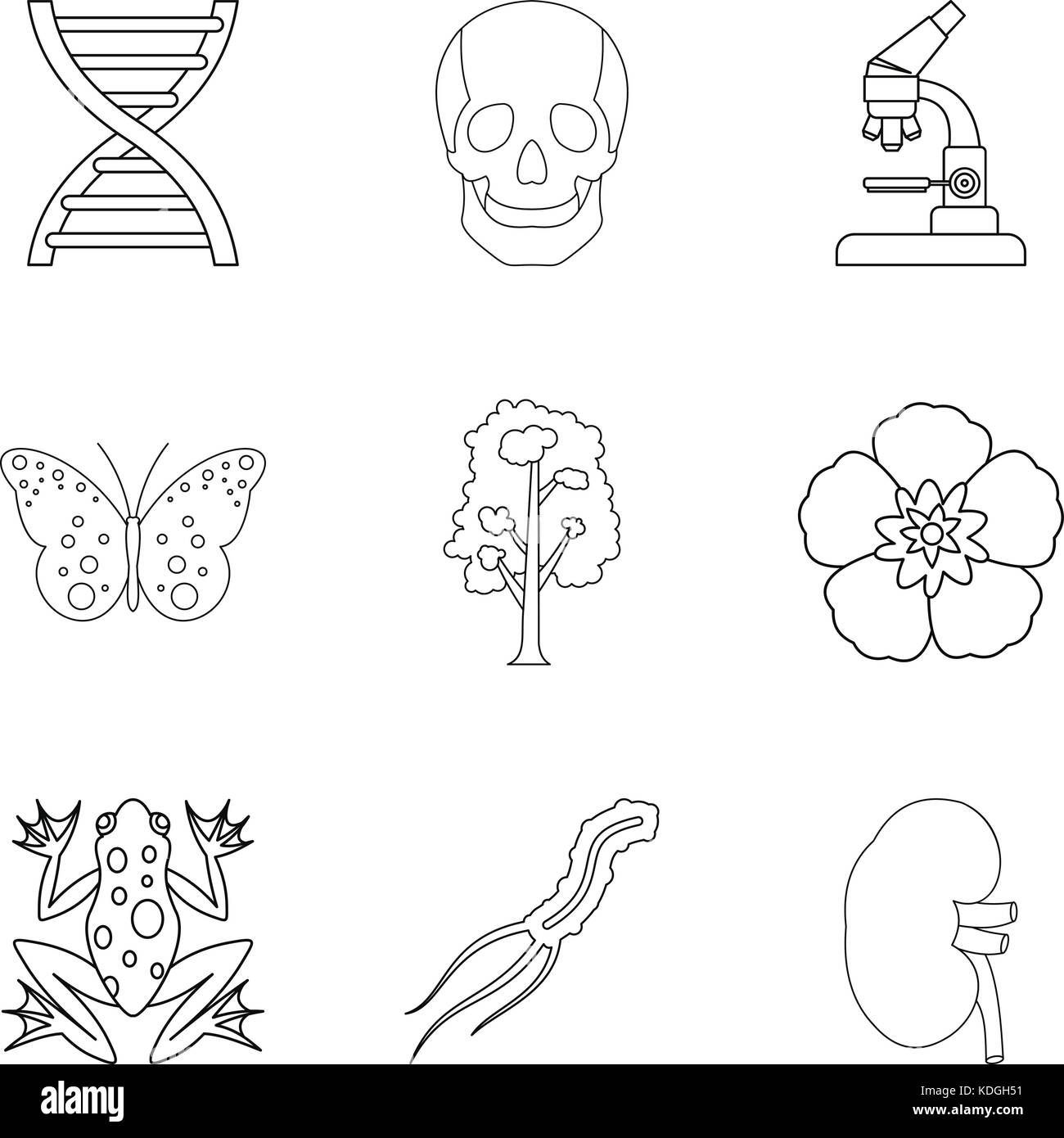 Biologist icons set, outline style Stock Vector Image & Art - Alamy