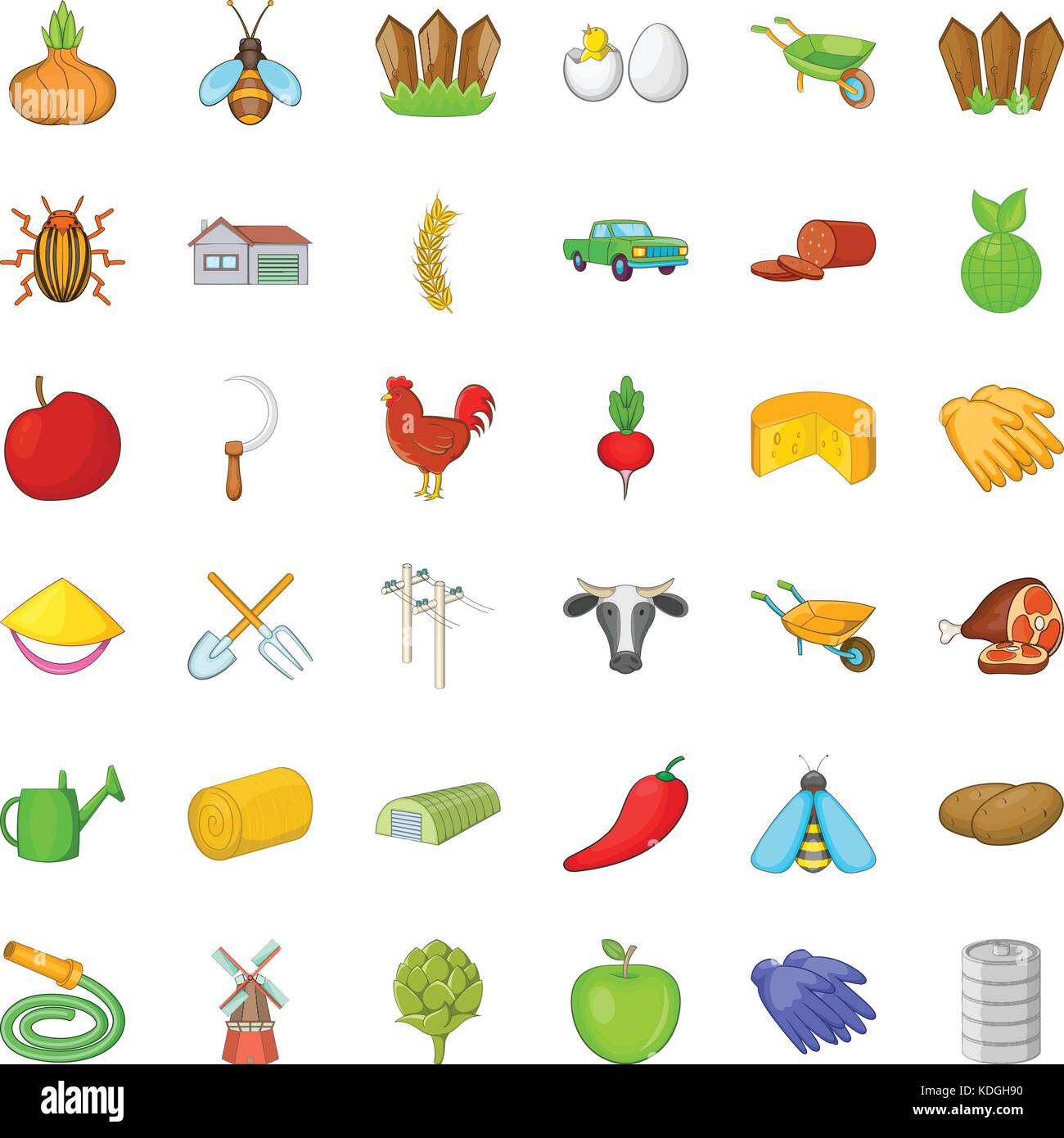 Hard farming icons set, cartoon style Stock Vector Image & Art - Alamy