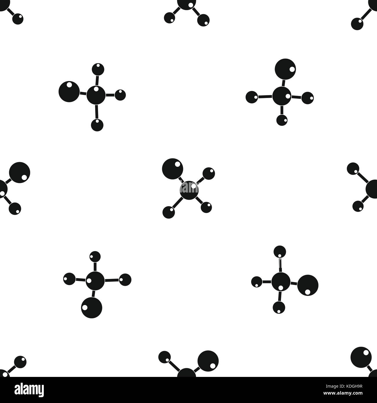 Chemical and physical molecules pattern seamless black Stock Vector ...