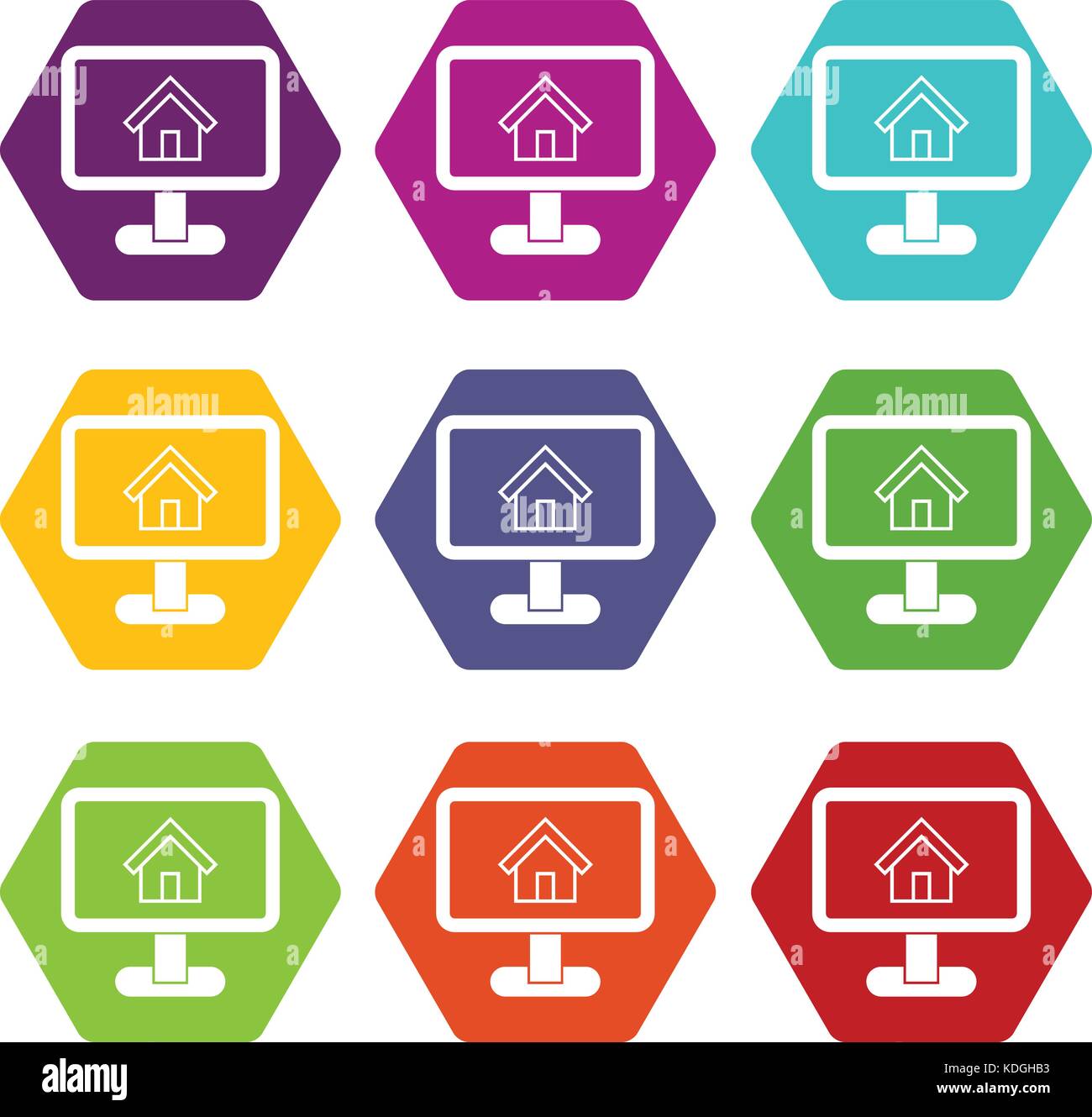 Layout of house icon set color hexahedron Stock Vector Image & Art - Alamy