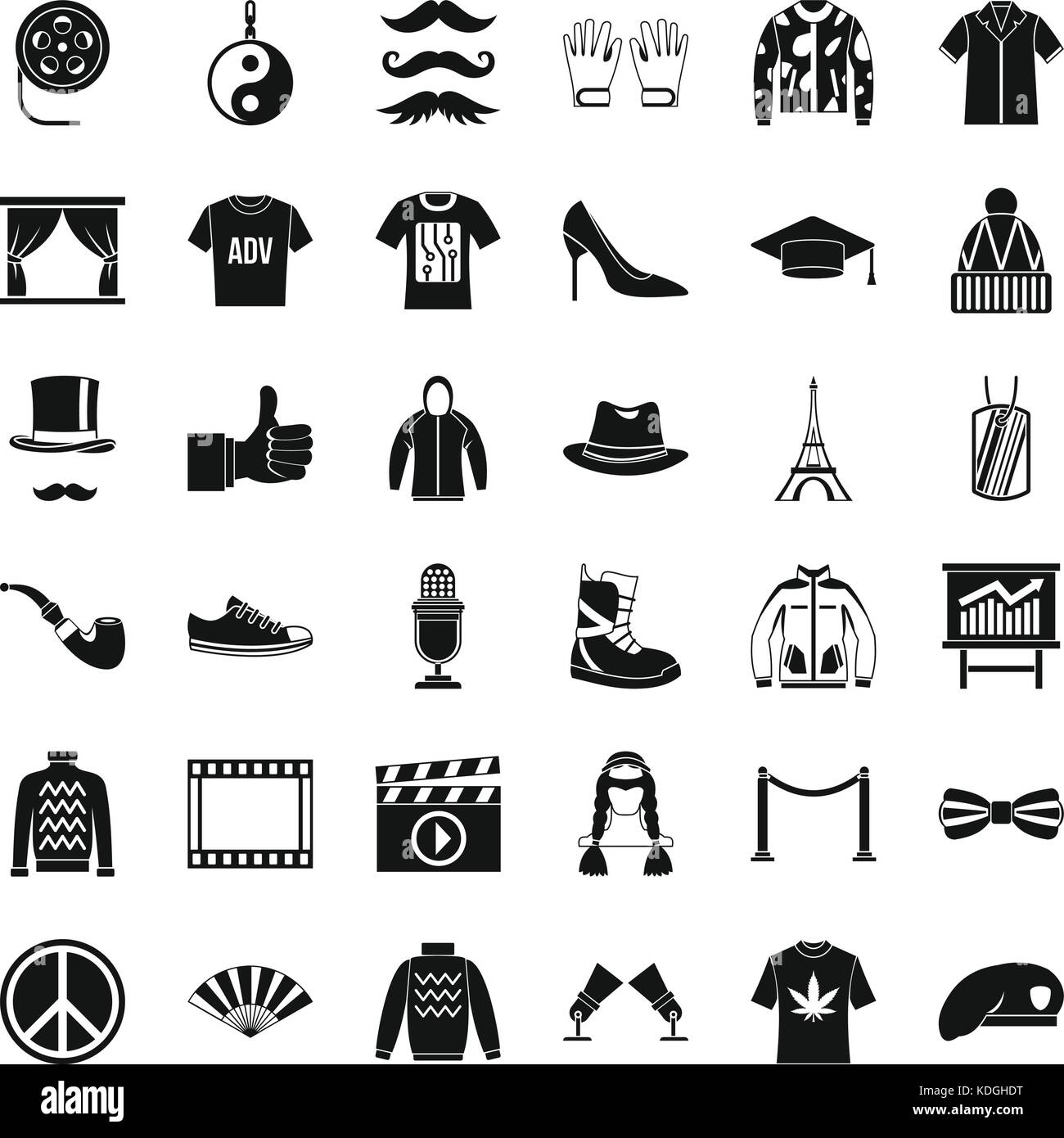 Mode icons set, simple style Stock Vector Image & Art - Alamy