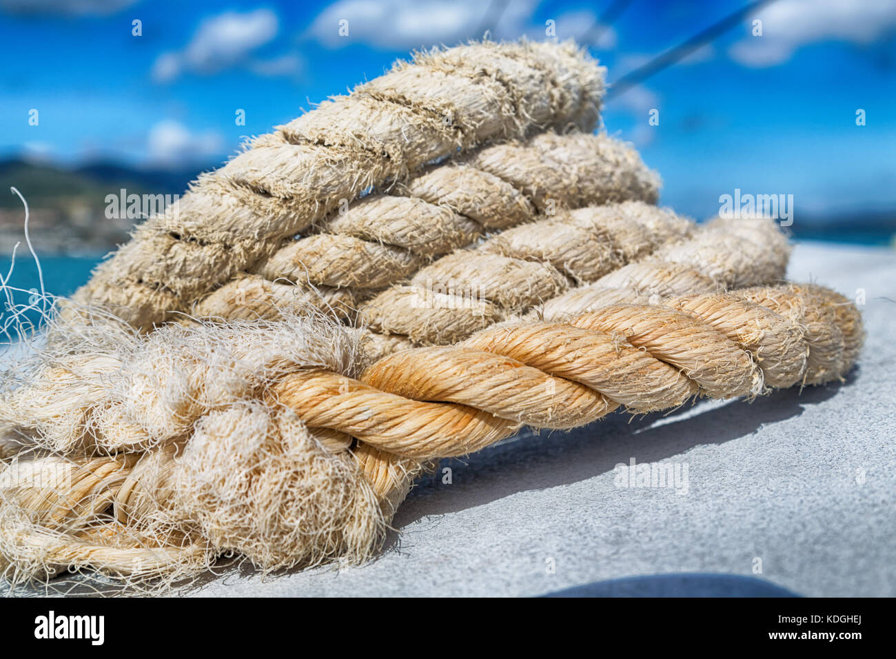 in australian catamaran a old rope in the sky like abstract concept ...