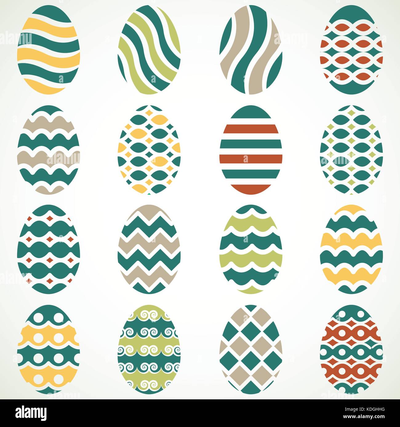 Collection of colorful vector easter eggs icons Stock Vector Image ...