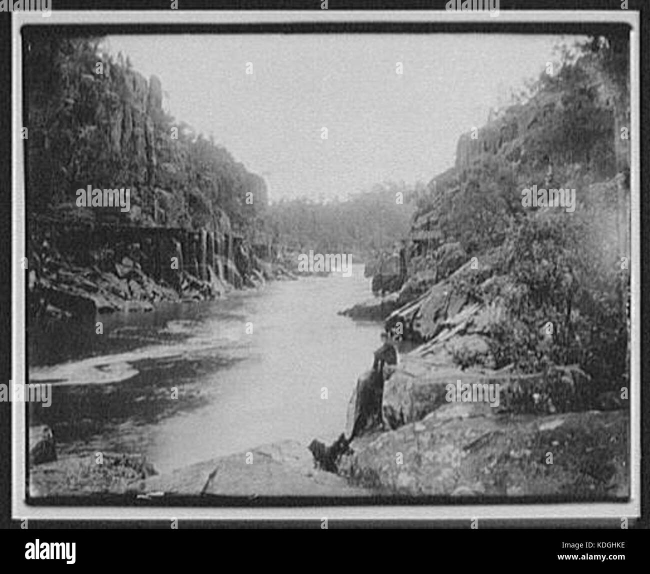 Scenic view up river Black and White Stock Photos & Images - Alamy