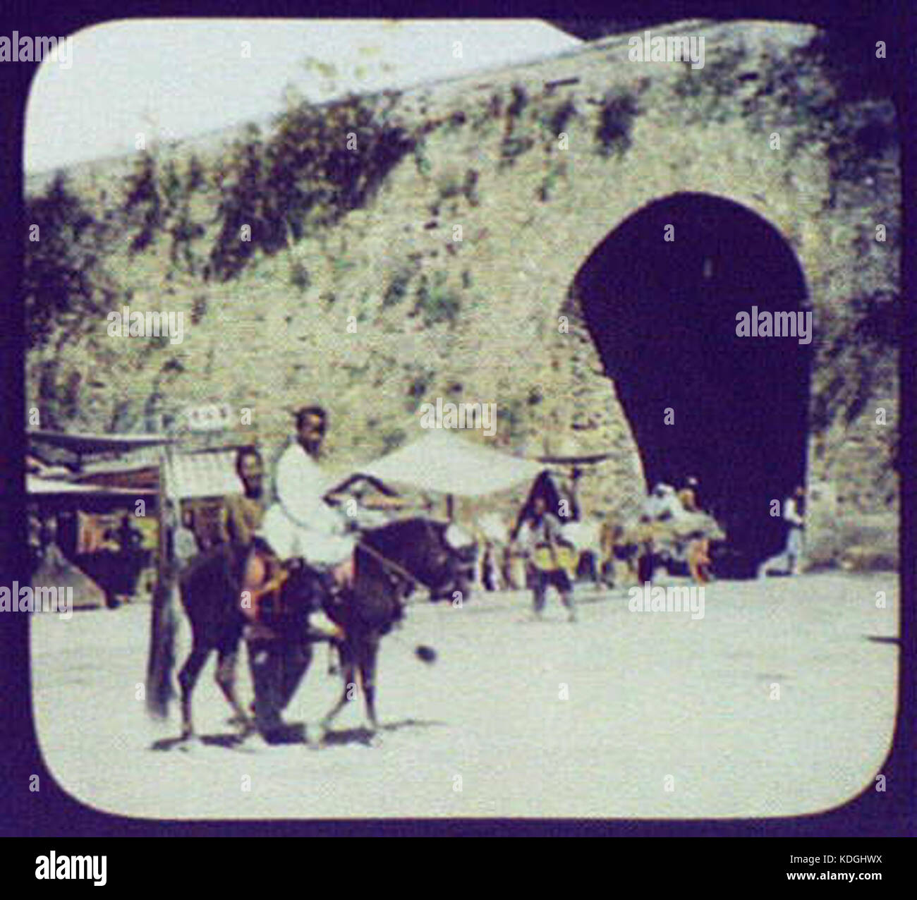 This image shows a gateway in the wall leading towards a palace in ...