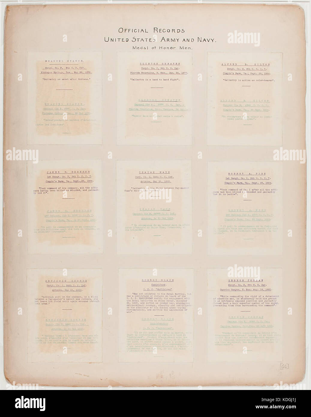 This record contains official documentation from the United States Army ...