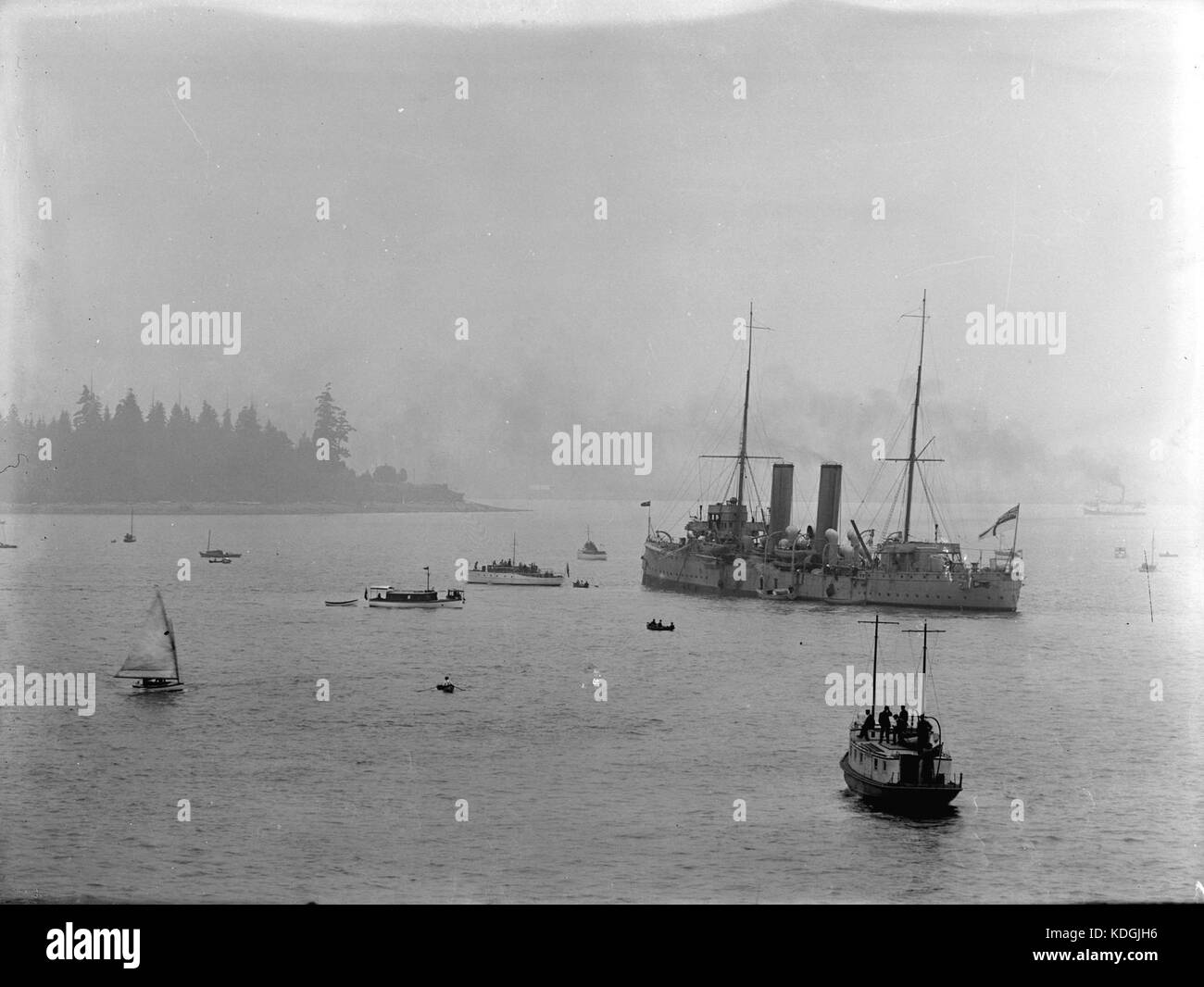 HMCS Rainbow in Vancouver harbour 1914 Stock Photo - Alamy