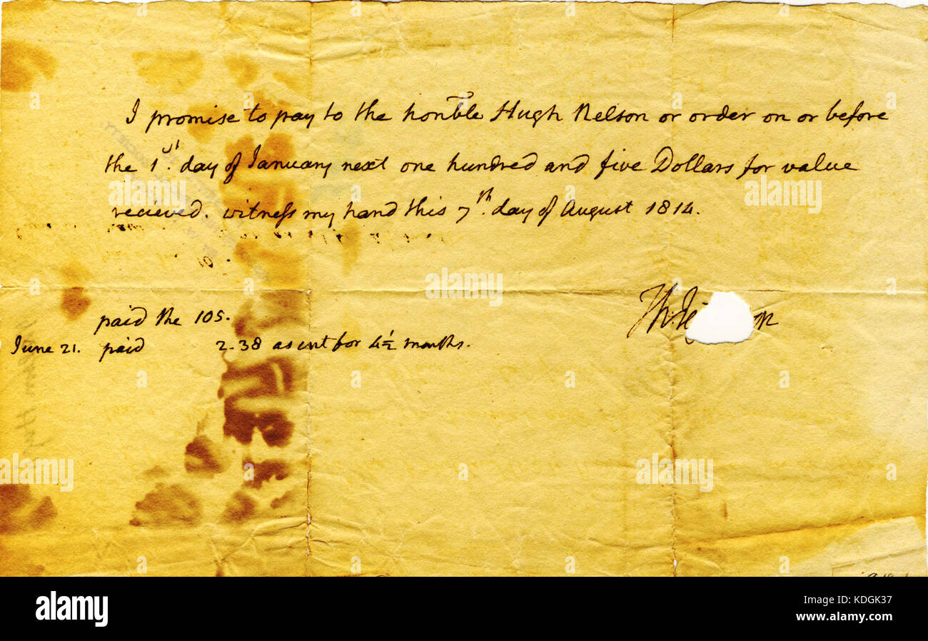 Promissory Note High Resolution Stock Photography and Images - Alamy