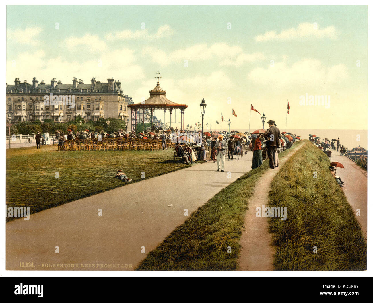 This historical photograph captures Lee's Promenade and Bandstand in ...