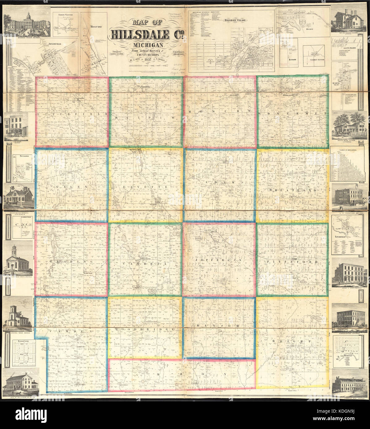 Hillsdale michigan map hi-res stock photography and images - Alamy