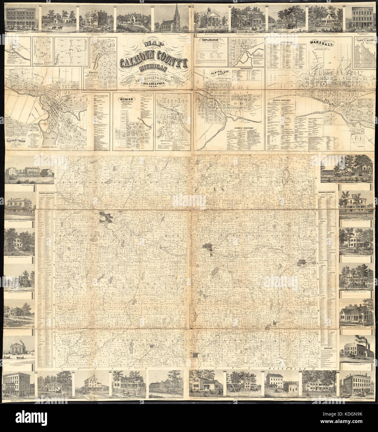 Map of Calhoun County, Michigan (14773867609 Stock Photo - Alamy