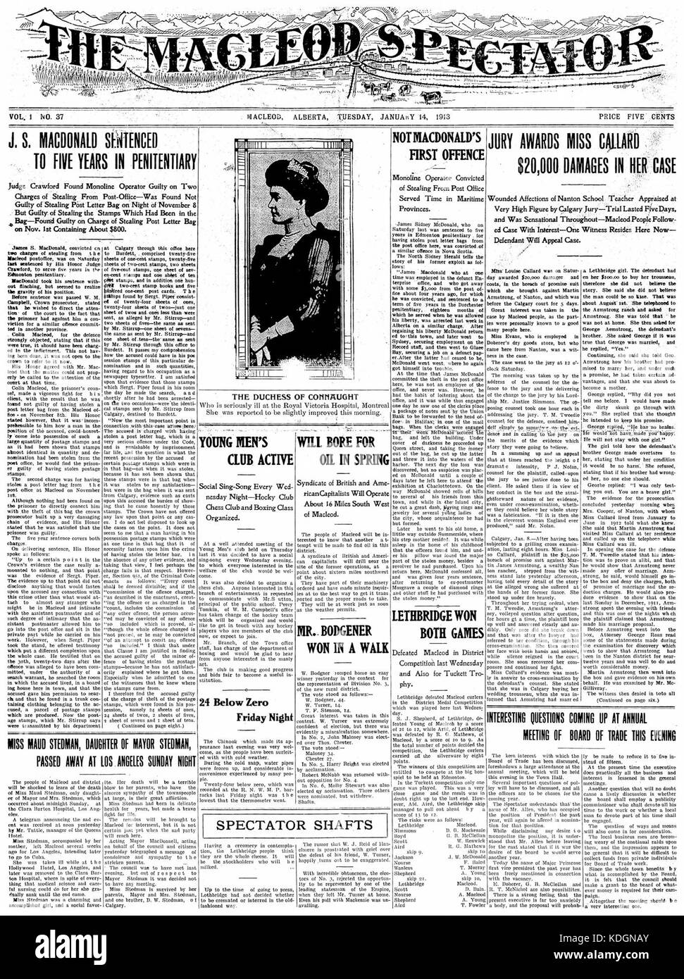 Macleod Spectator Jan 14 1913 Stock Photo - Alamy