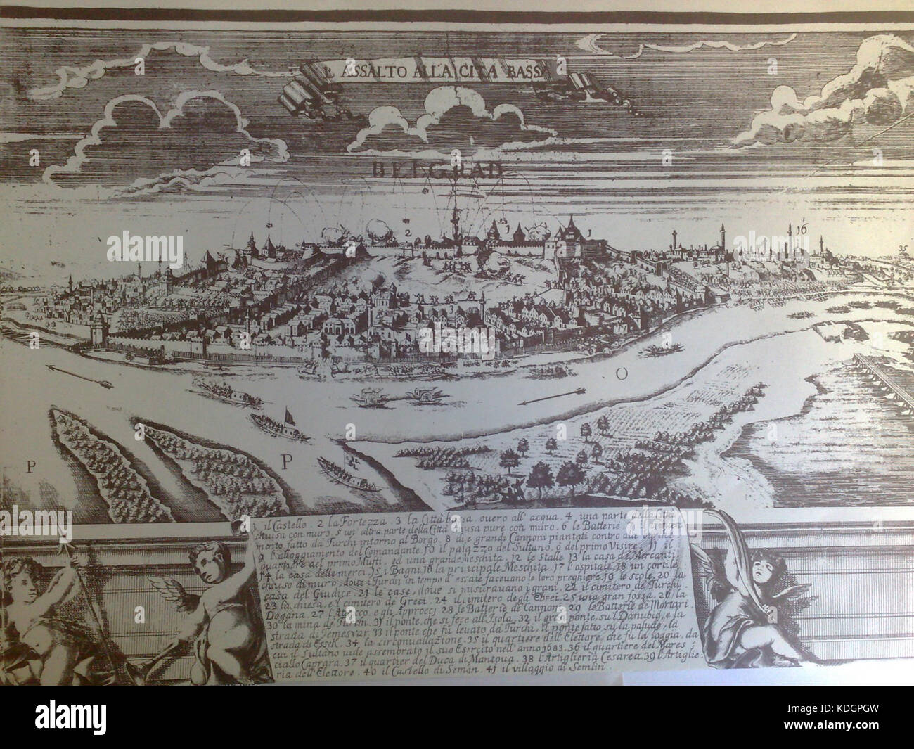 Map of 1688 siege of Belgrade Stock Photo - Alamy