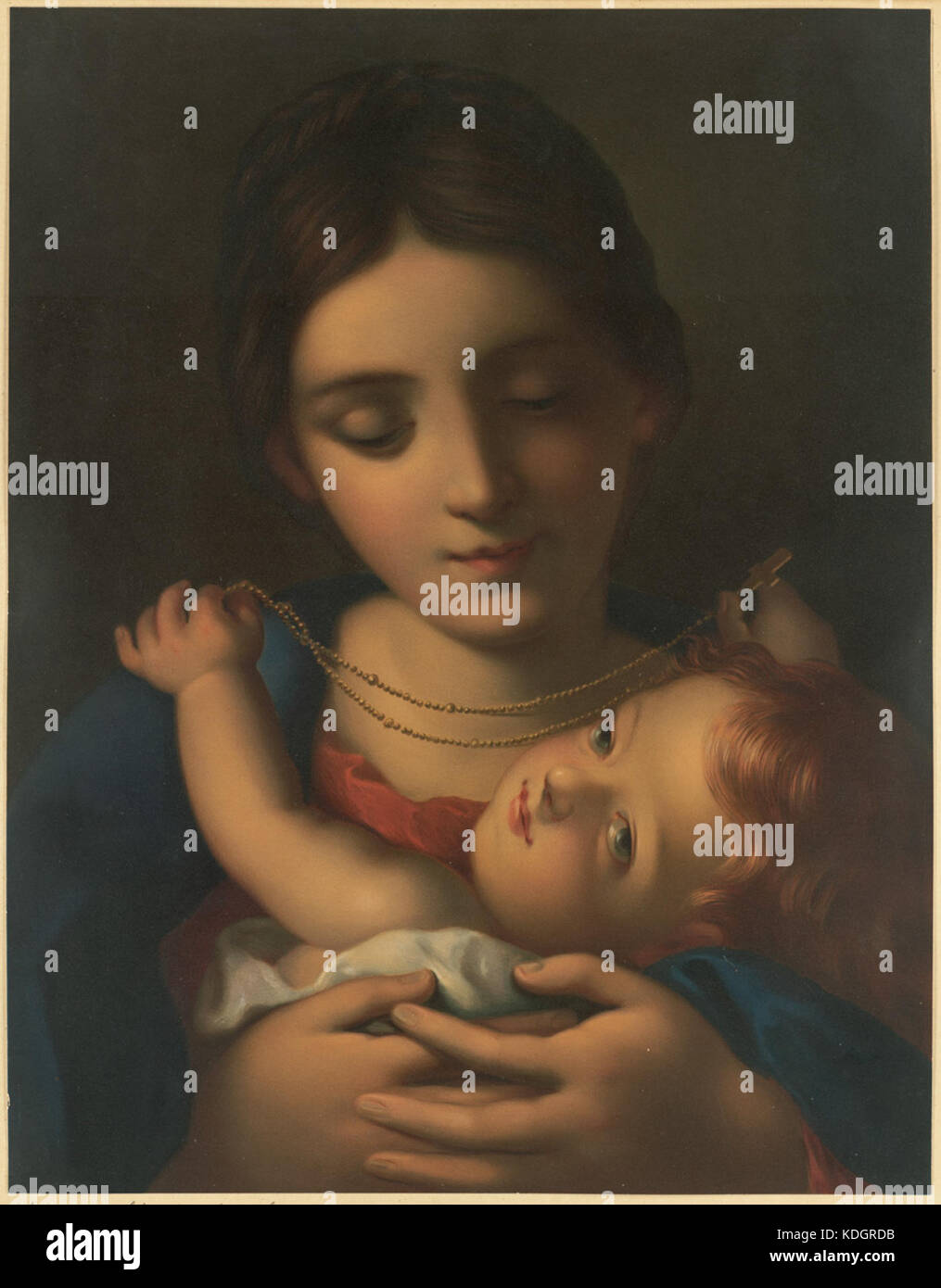 This classic artwork of the Madonna and Child, housed in the Boston Public Library, portrays a ...