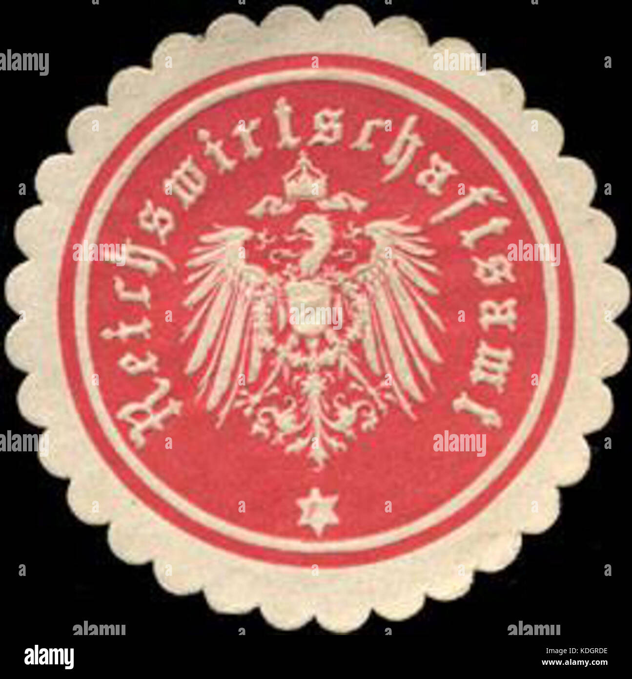 A Siegelmarke (seal) from the Reichswirtschaftsamt, a government office ...
