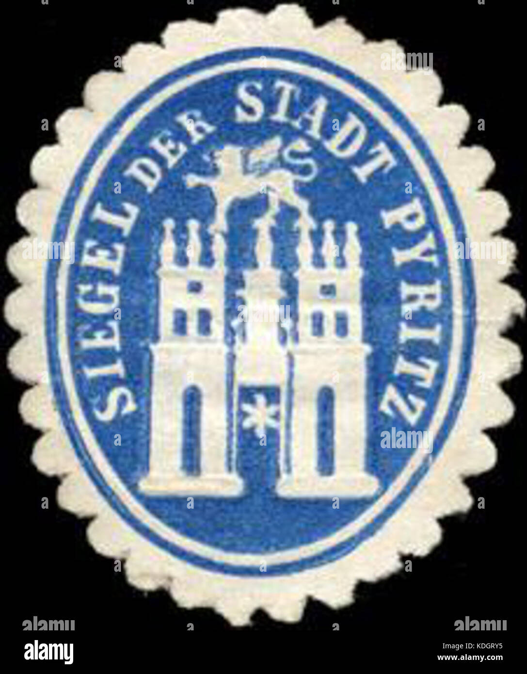 Siegelmarke Siegel der Stadt Pyritz W0212600 Stock Photo - Alamy