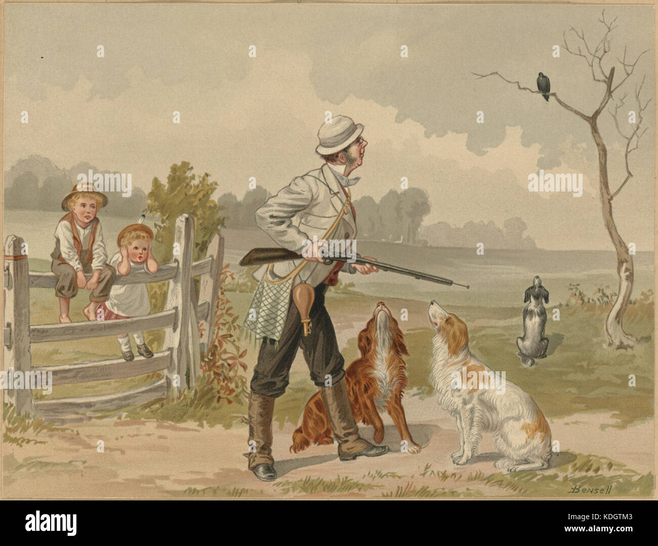 Hunting scene 2 by Boston Public Library Stock Photo - Alamy