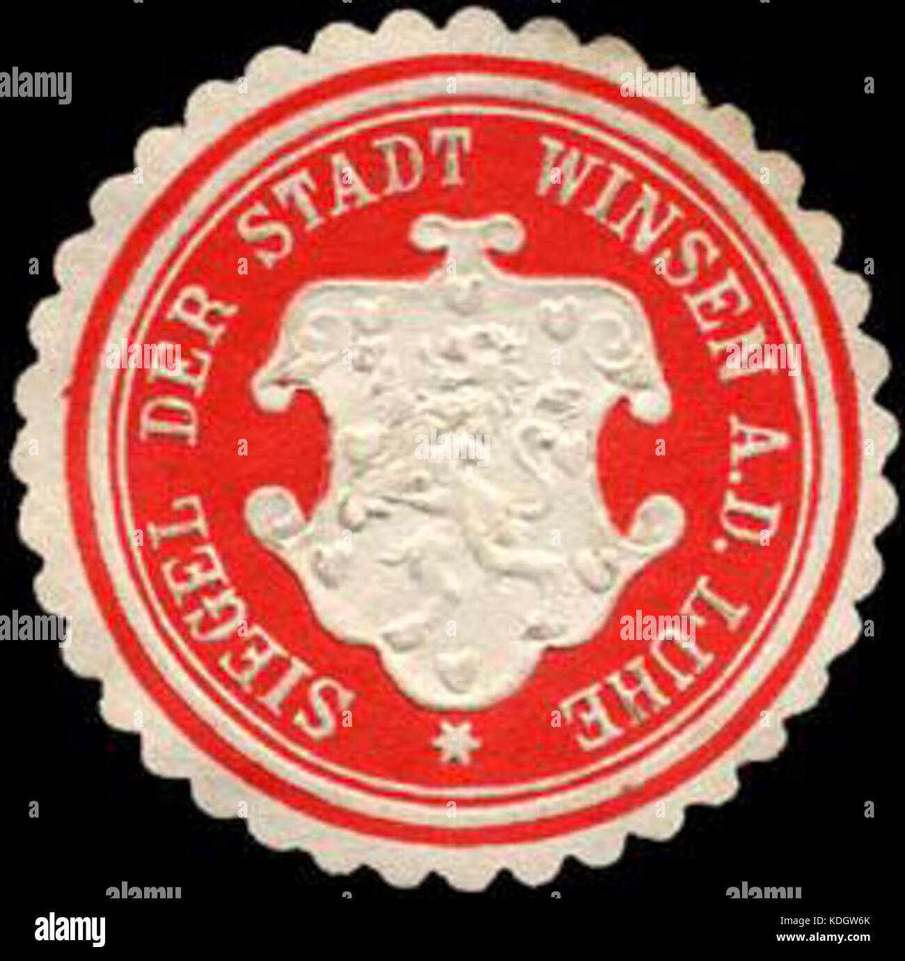 This seal marks the town of Winsen an der Luhe, located in Lower Saxony ...