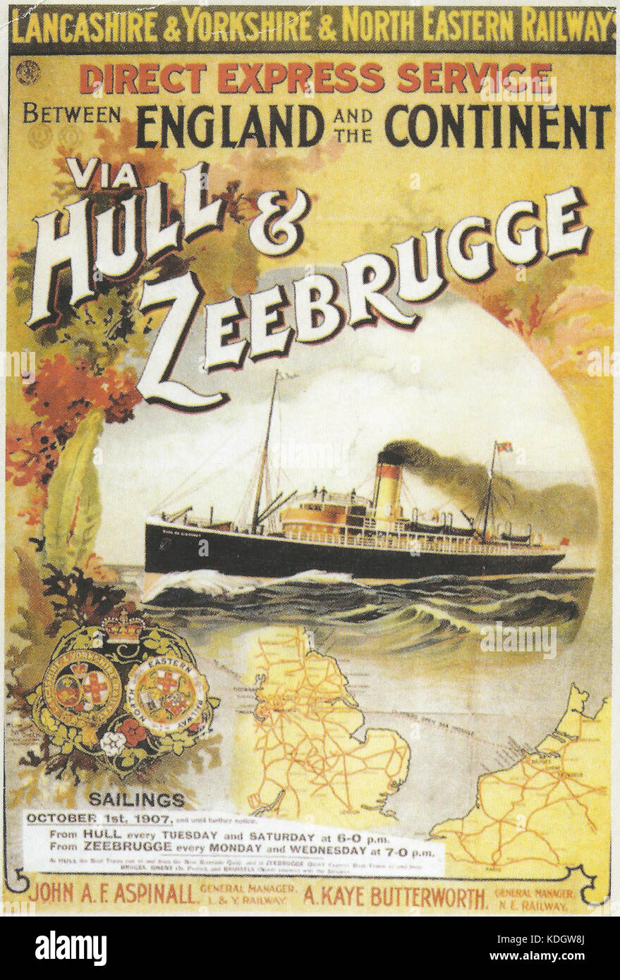 This image represents the 1907 operation at Hull and Zeebrugge ...