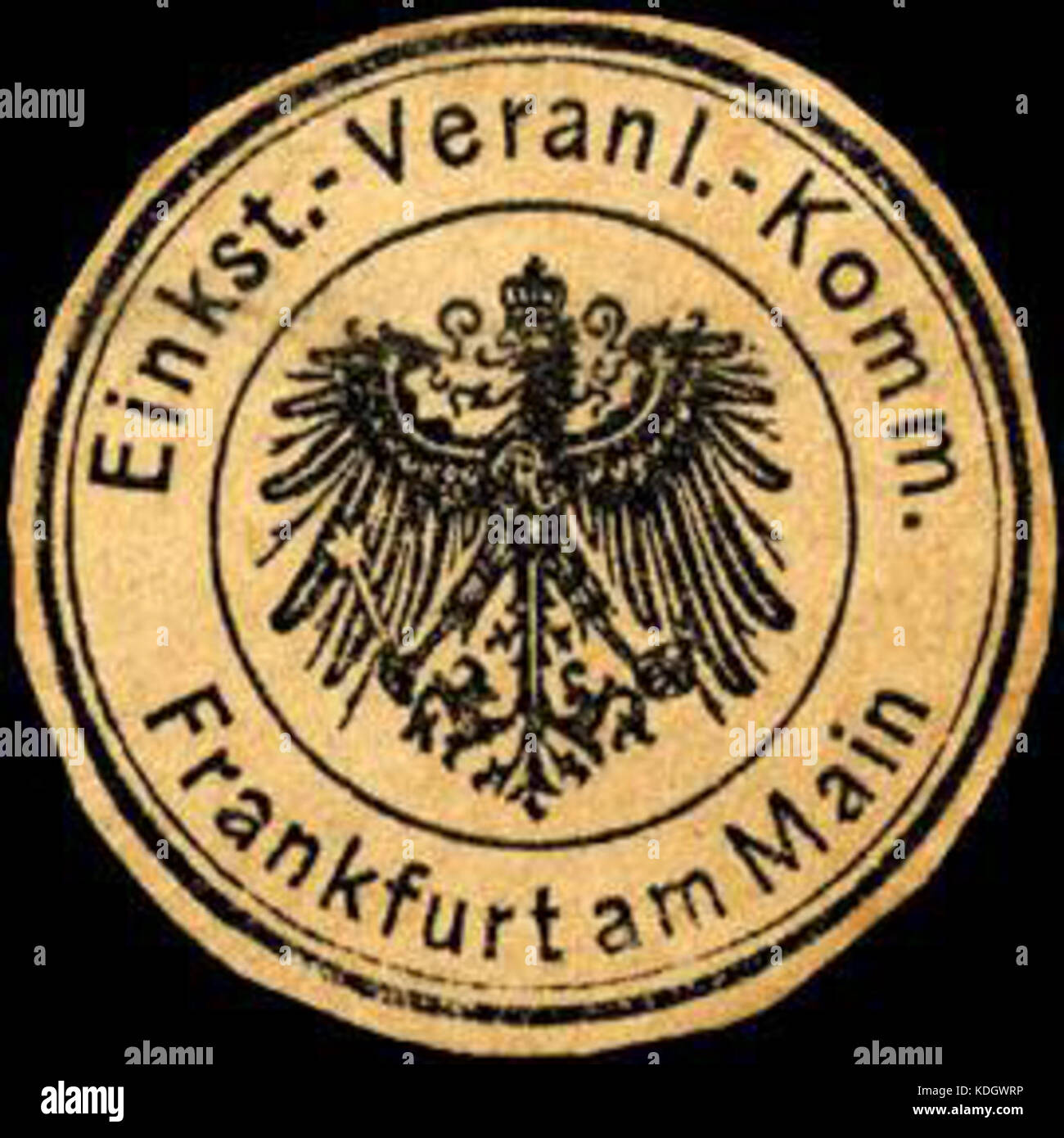 This seal represents the income tax assessment commission of Frankfurt ...