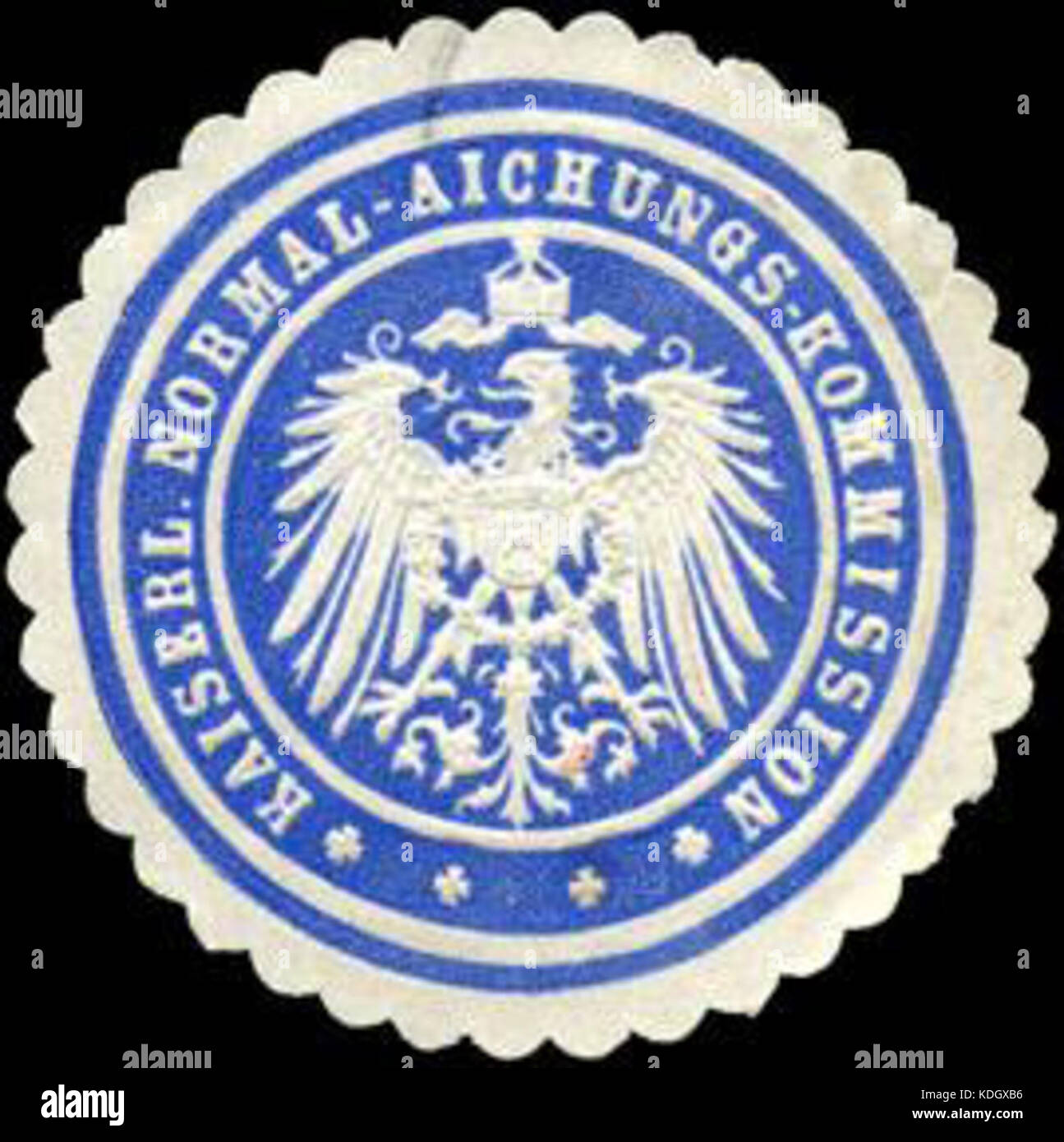 Official German imperial seal stamp from the Normal Calibration Commission, used for verifying ...