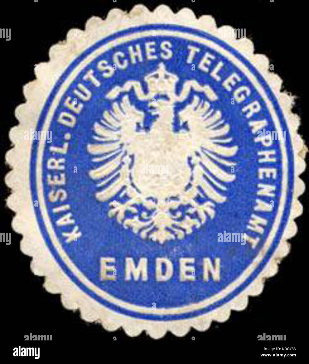 This Siegelmarke is the official seal of the Imperial German Telegraph ...