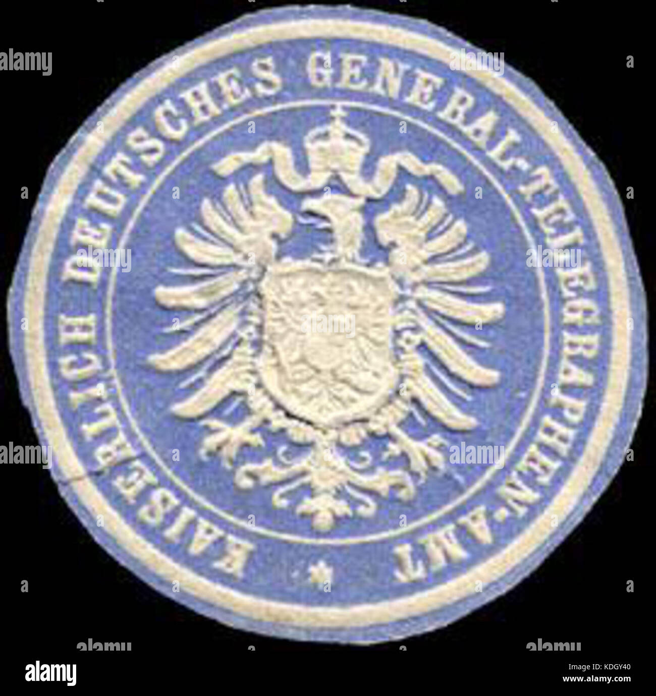 This image features a Siegelmarke (seal) from the Imperial German ...