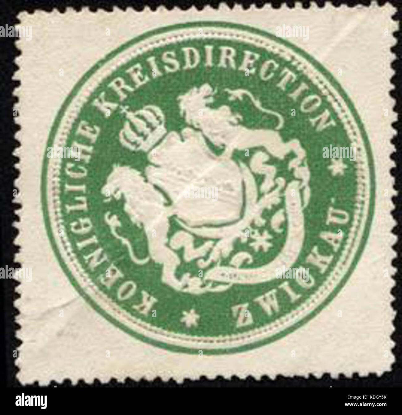 This is a historical Siegelmarke (seal mark) from the Royal District ...