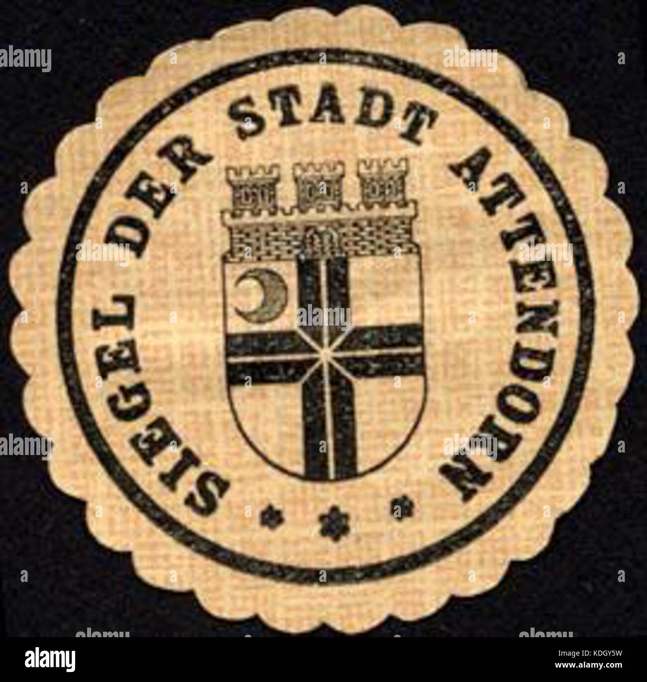 This seal mark, known as Siegel der Stadt Attendorn, is a historical ...