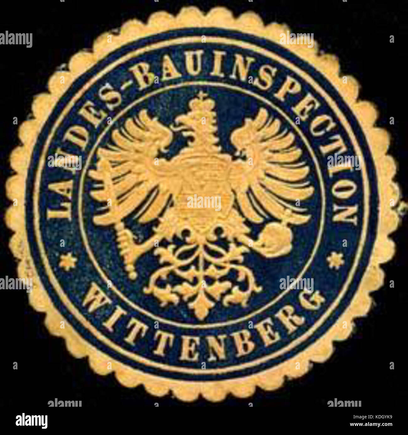 A seal (Siegelmarke) from the Landes Bauinspection in Wittenberg, a ...