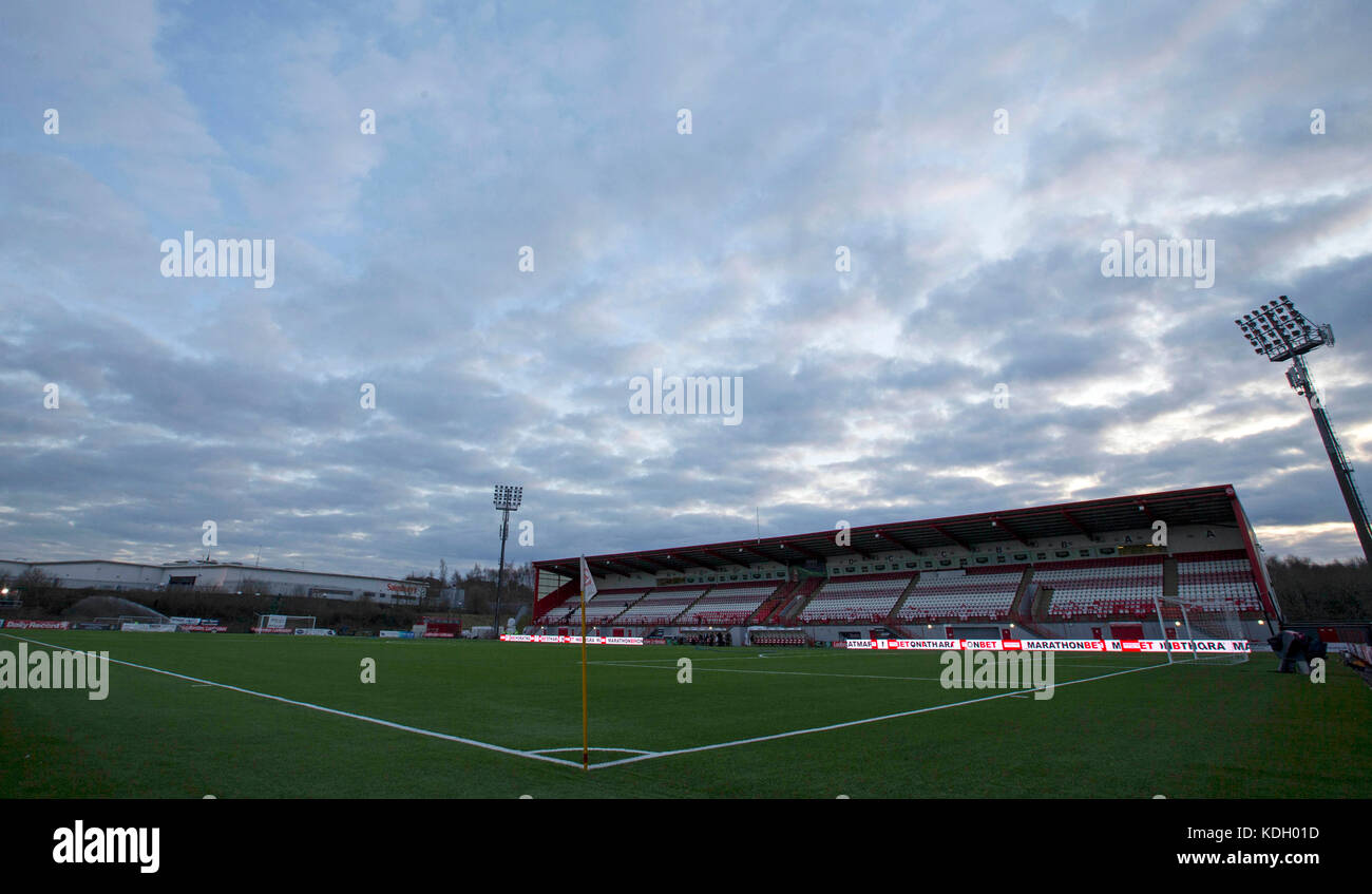 A general view of New Douglas Park, home of Hamilton Academical Stock ...