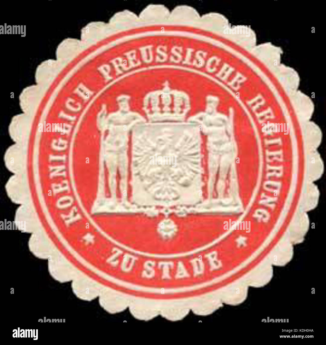 The image represents a royal seal used by the Prussian government in ...
