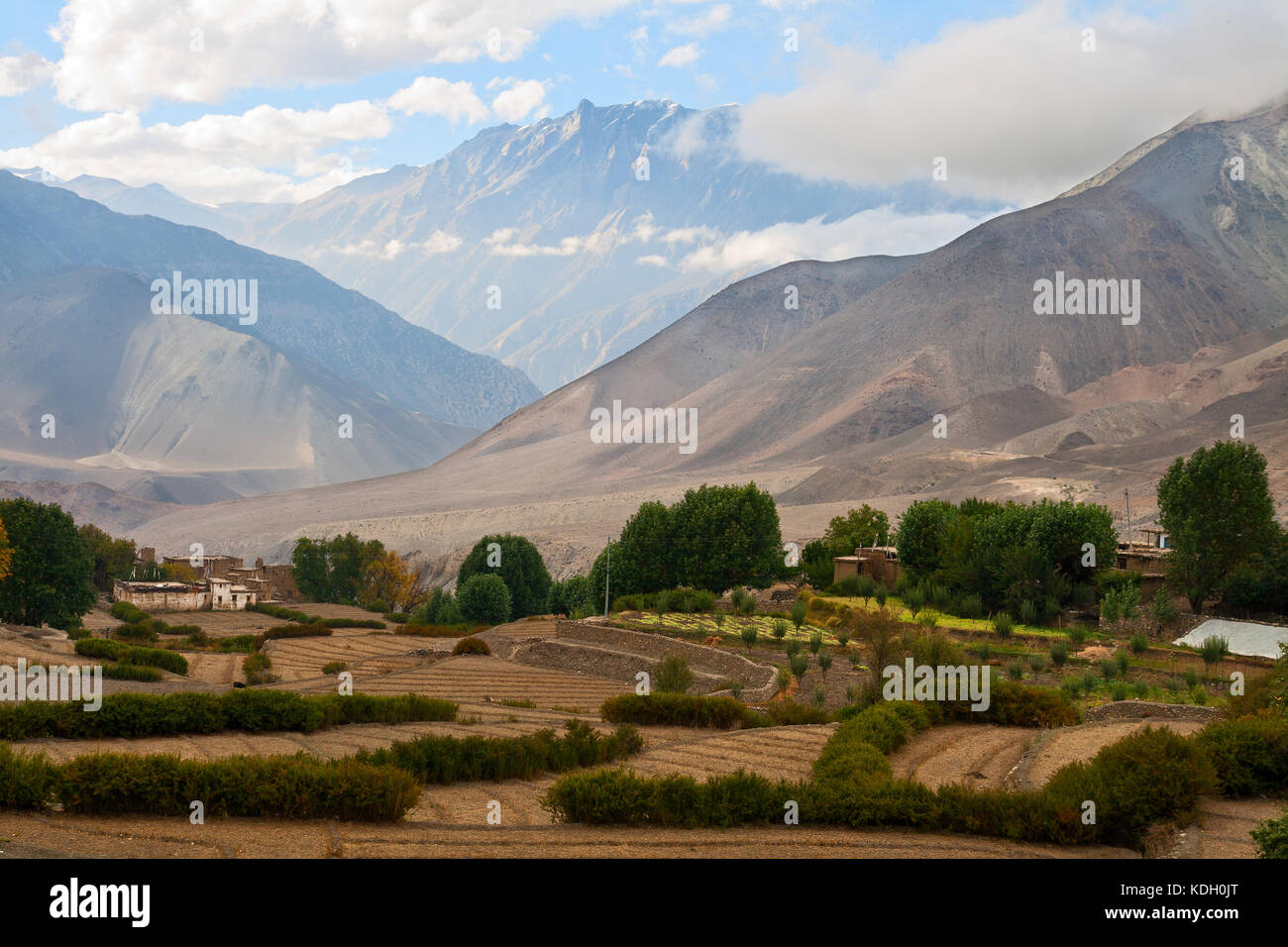 Rural landscape in the high Himalayas, lower Mustang, Nepal Stock Photo ...