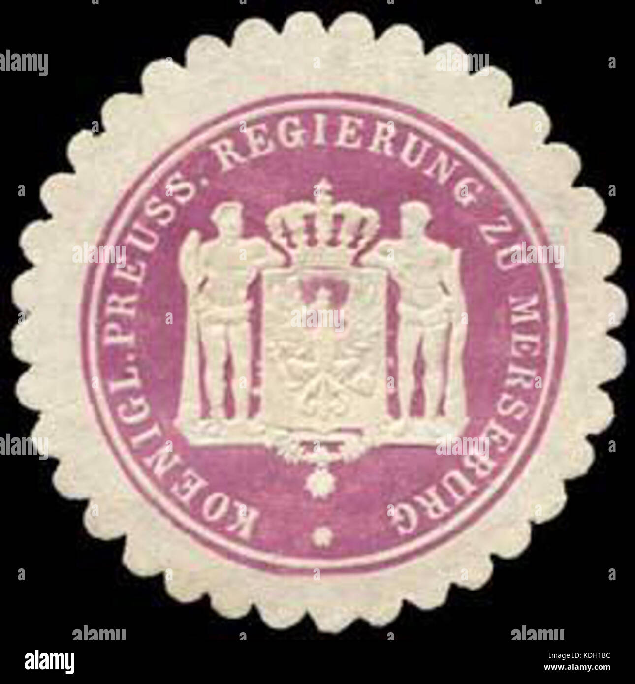 This seal mark belongs to the Royal Prussian Government in Merseburg ...