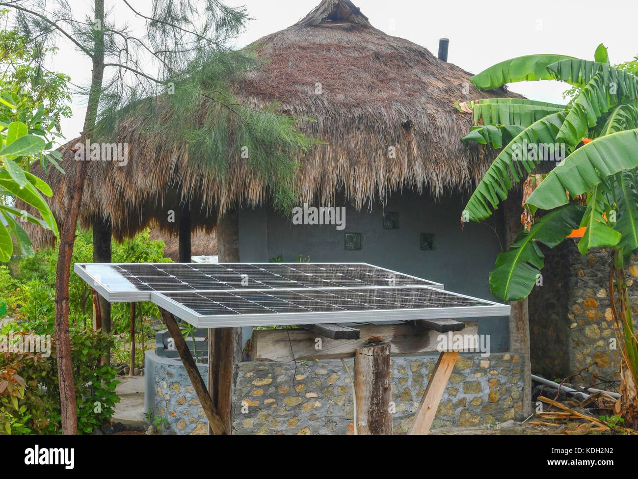 solar-energy in an eco-lodge at the beach, Atauro, Dec. 30, , 2017 ...