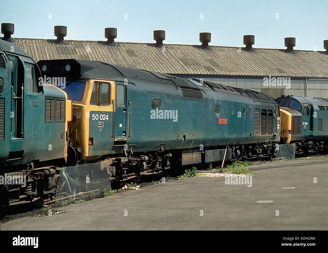 Class 50 locomotive at Doncaster Engineering Works in 1978 Stock Photo ...