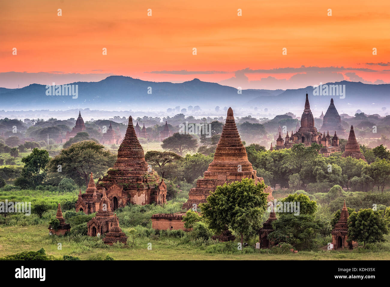 Bagan, Myanmar temples in the Archaeological Zone Stock Photo - Alamy