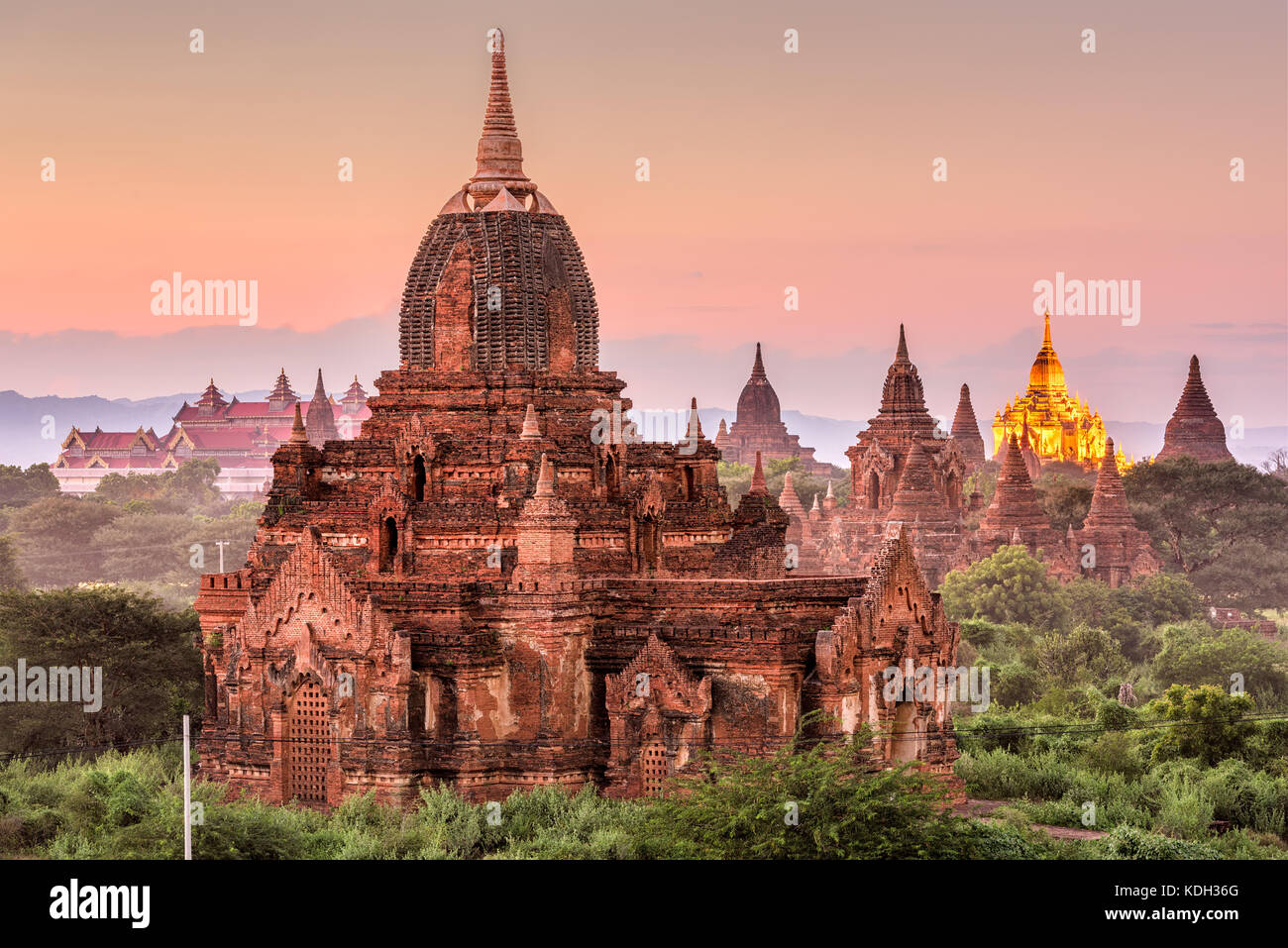 Bagan, Myanmar temples in the Archaeological Zone Stock Photo - Alamy