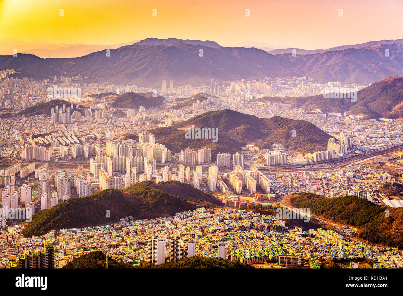 Busan, South Korea cityscape at dusk Stock Photo - Alamy