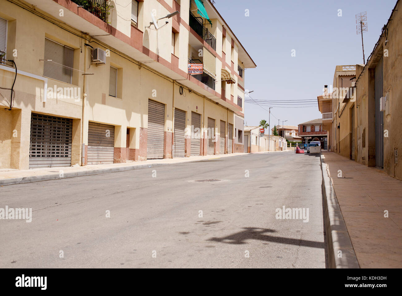 A street in the town of Pinoso in Alicante Province, Spain Stock Photo ...