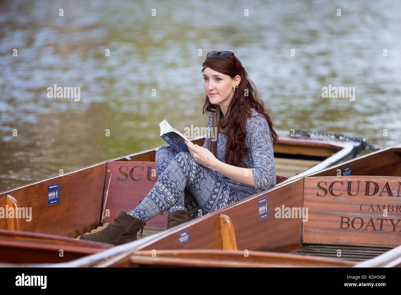 Female punting on river cam hi-res stock photography and images - Alamy