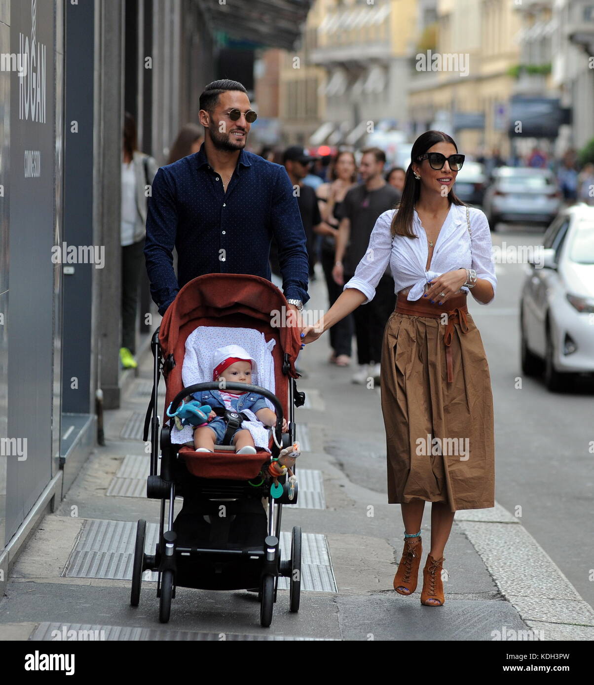 Italian footballer Danilo D'Ambrosio with his wife Enza De Cristofaro ...